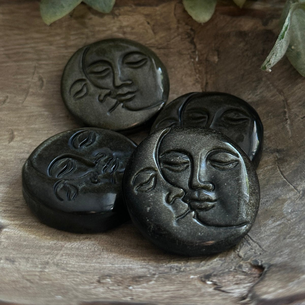 Gold Sheen Obsidian Sun & Moon Palm Stone – InJewels Healing Jewelry