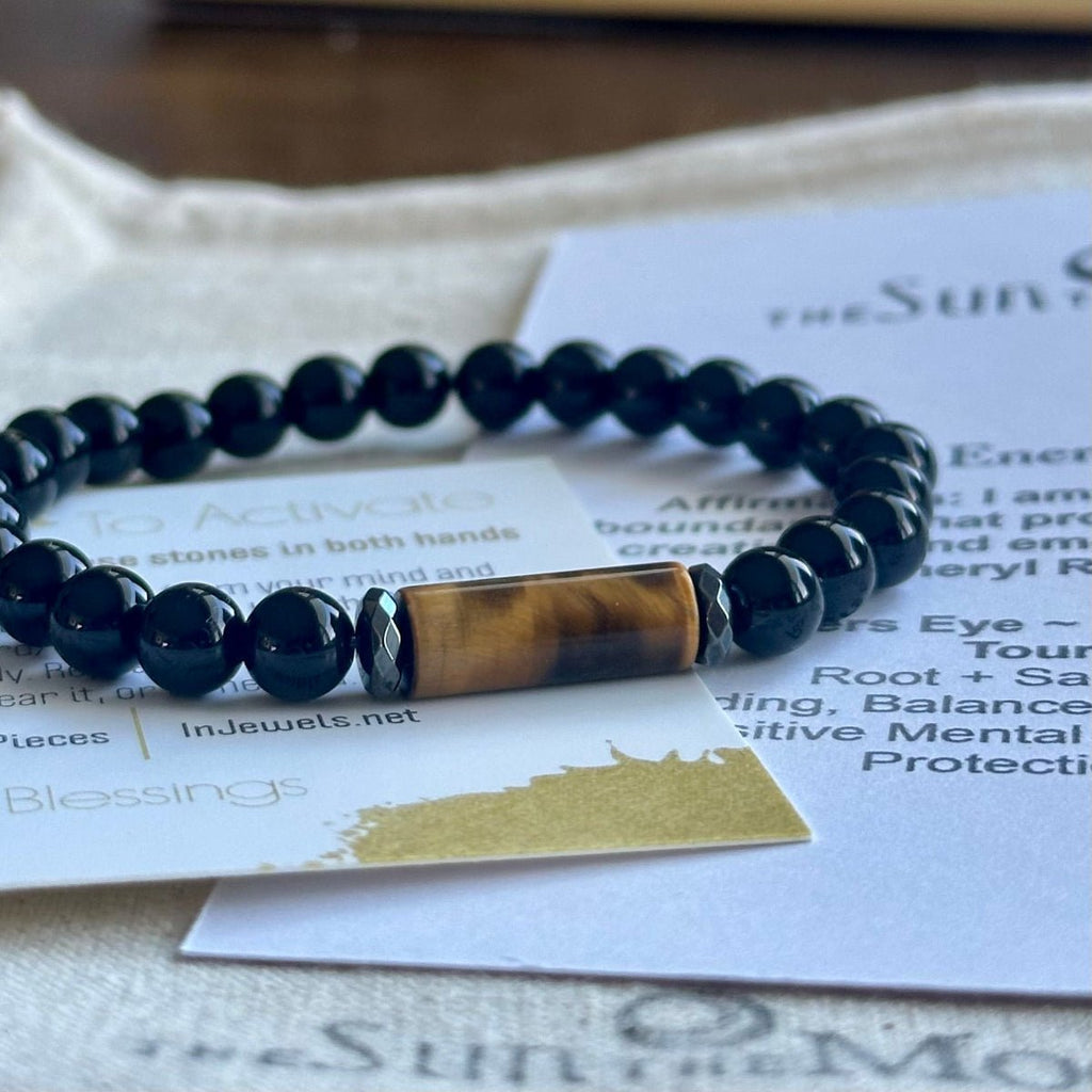Triple Energy Protection Mini Bracelet: Tigers Eye, Hematite ...