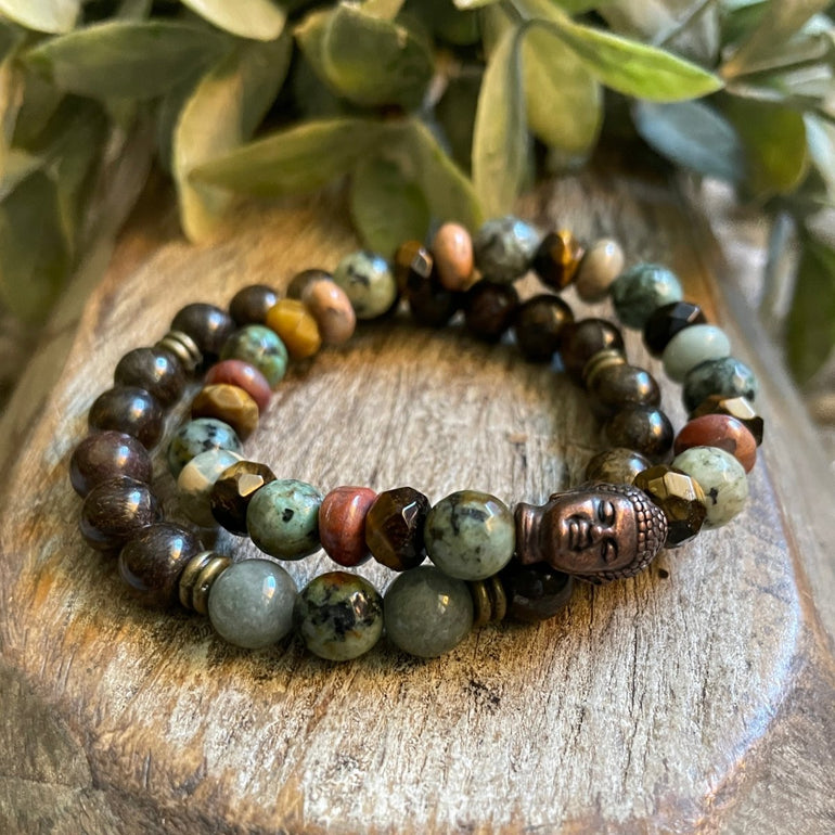 Evolution + Enlightenment Gemstone Buddha Bracelet – InJewels Healing Jewelry